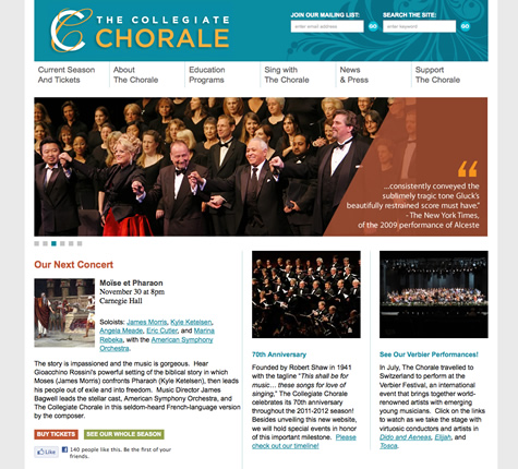 Ironpaper designs the new Collegiate Chorale website