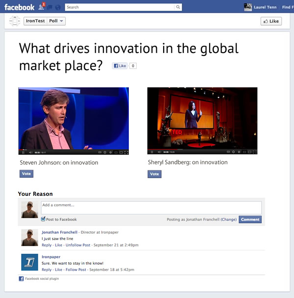 A CMS built for Facebook polls, apps and contests