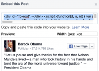 Flexible width customization for embedded Facebook posts