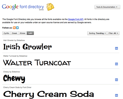Embedding fonts for websites